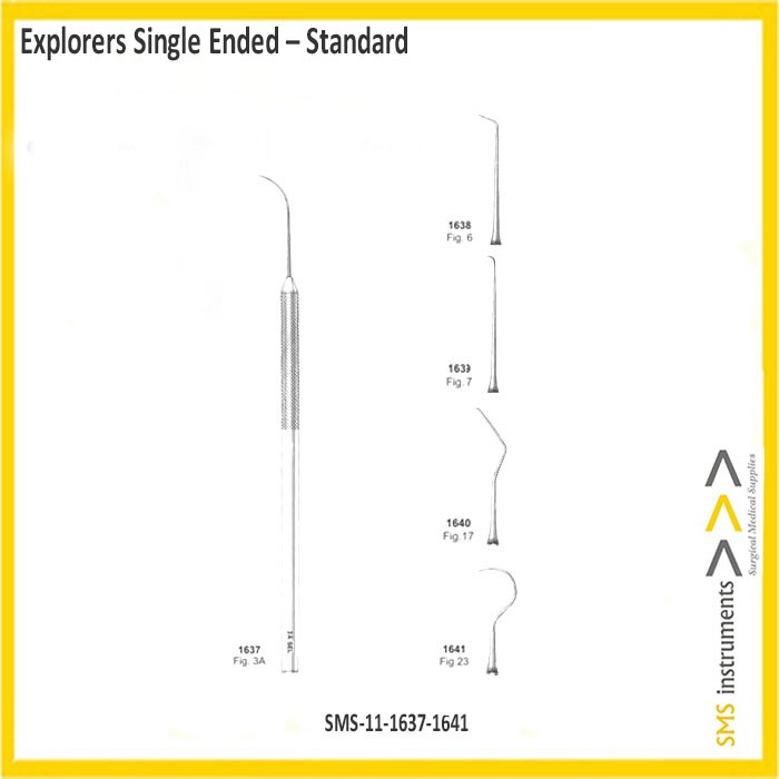 Explorers Single Ended - Standard | SMS Dental Instruments