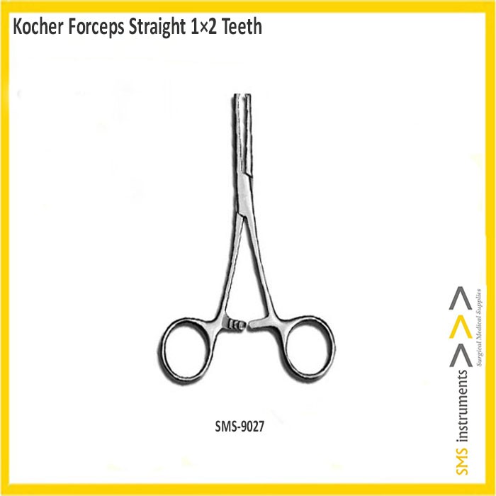 Kocher Forceps Straight 1x2 Teeth | Veterinary Instruments Malaysia