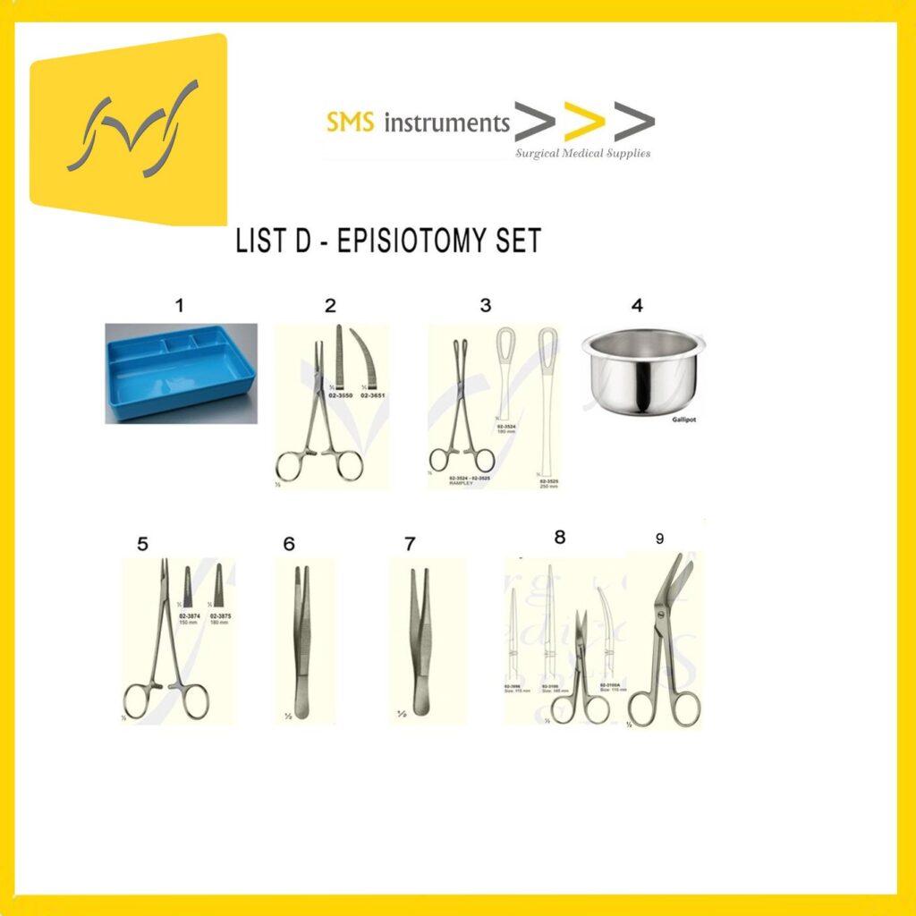 LIST D – EPISIOTOMY SET – SUTURING SET | Surgical