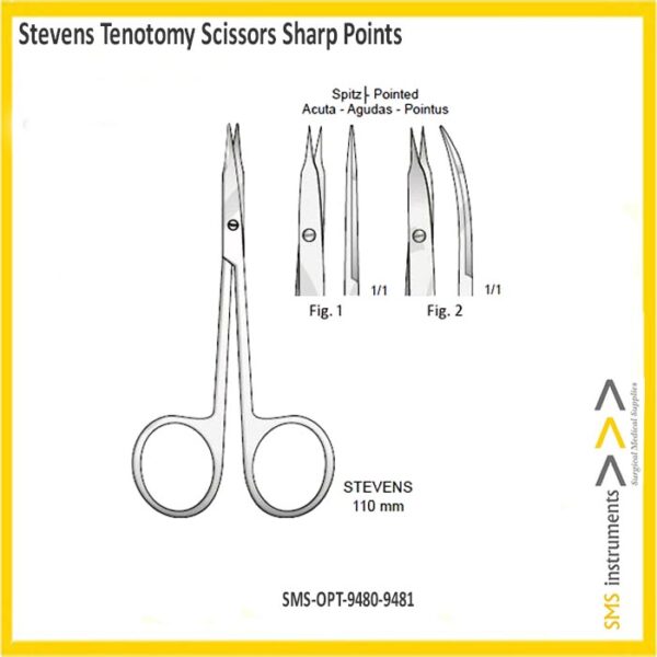 Stevens Tenotomy Scissors Sharp Points | SMS Ophthalmology Instruments